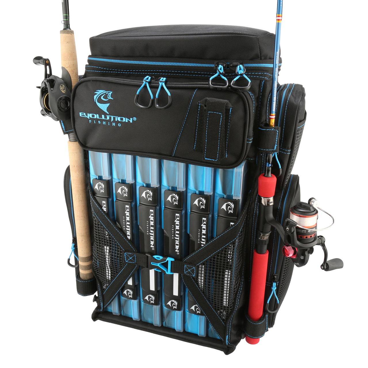 Drift Series 3700 Tackle Backpack with Rod Holders & QuikLatch Trays ...
